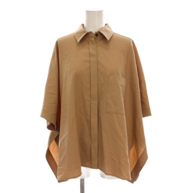 【中古】未使用品 23区 オンワード樫山 25AW TWマットクロス ポンチョシルエット シャツ ブラウス 38