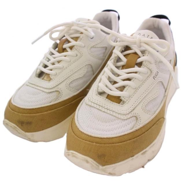 【中古】デイト D.A.T.E. FUGA スニーカー シューズ US5.5 ホワイト /BM レディース