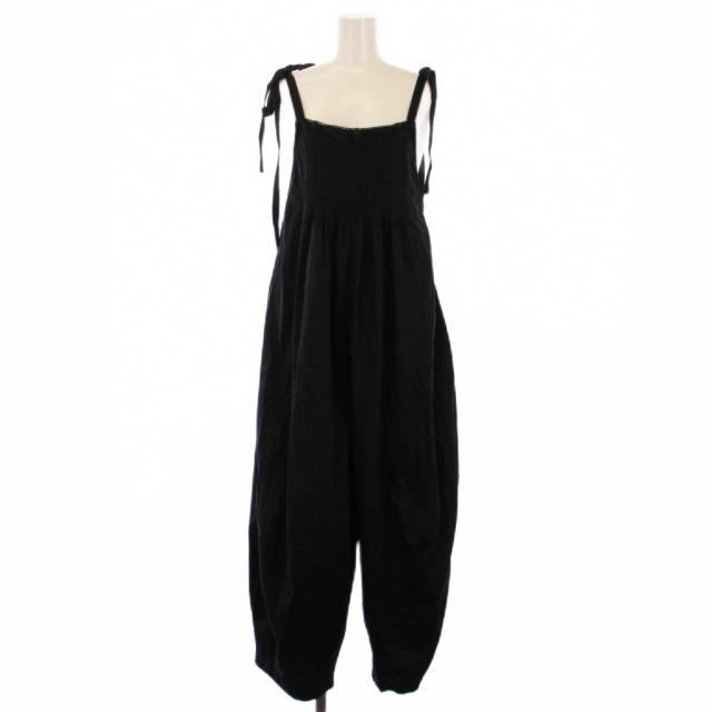 【中古】カレンソロジー Curensology サテンタックオールインワン オーバーオール F ブラック レディース