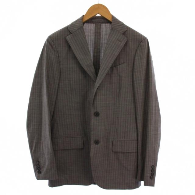 【中古】ラルディーニ LARDINI テーラードジャケット シングル 3B ストライプ柄 ウール 46 グレー /BM メンズ