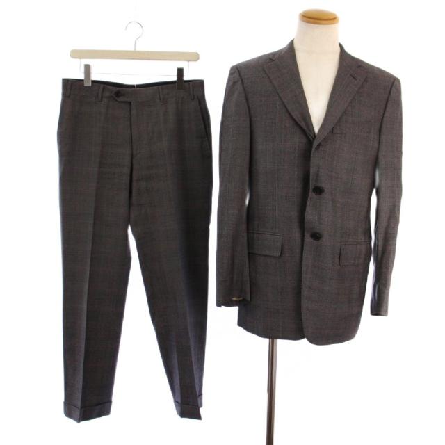 【中古】Corneliani セットアップ スーツ 上下 テーラードジャケット スラックスパンツ 46 グレー メンズ