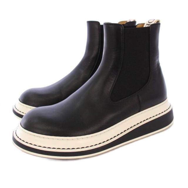 【中古】ロエベ LOEWE チェルシーブーツ CHELSEA BOOT サイドゴアブーツ ショートブーツ レザー 37 黒 /TK レディース