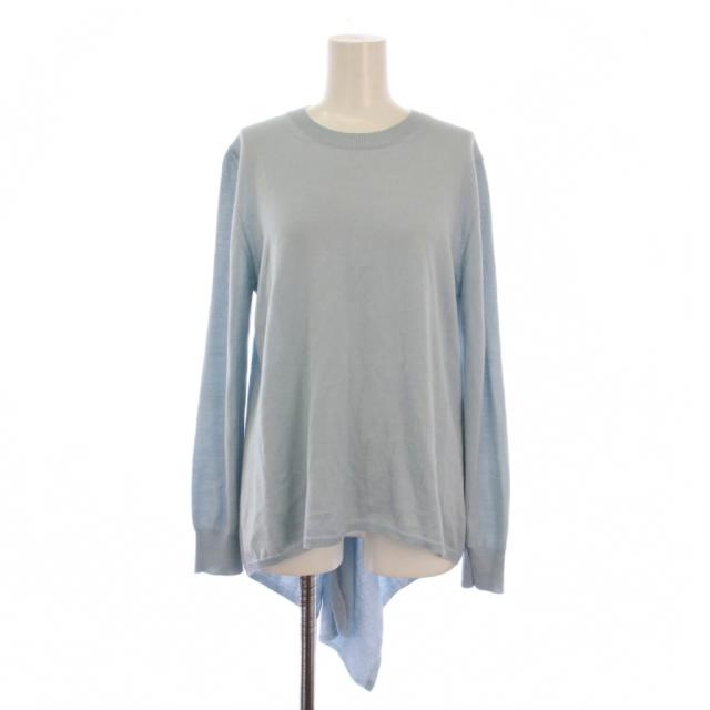 【中古】コムデギャルソン COMME des GARCONS AD2019 ニット セーター 長袖 クルーネック 変形 M 水色 レディース