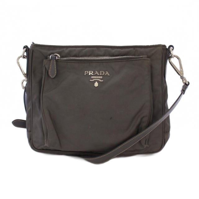 【中古】プラダ PRADA ショルダーバッグ ナイロン グレー /BM ■OH レディース