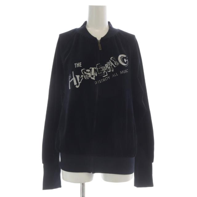 【中古】ヒステリックス Hysterics DESTROY ALL MUSIC ベロアジャケット ジップアップ FREE 黒 3CJ-0290 レディース