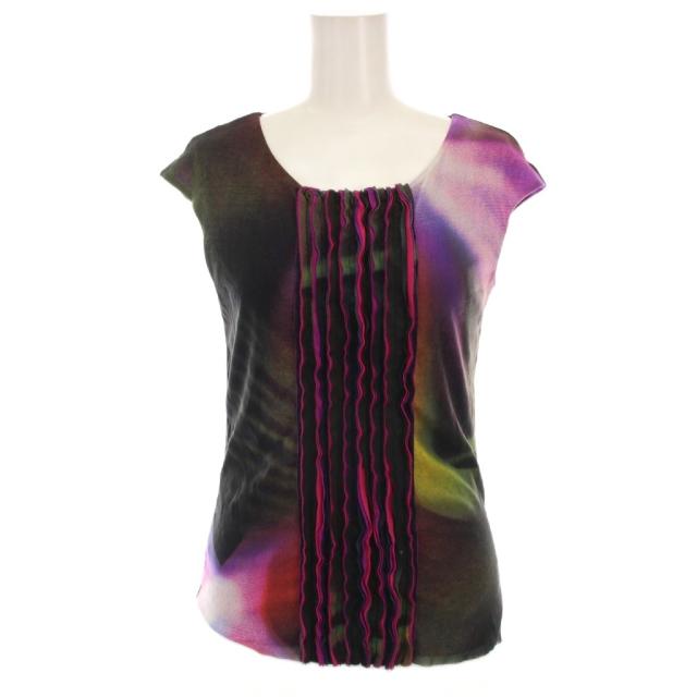 【中古】ヴィヴィアンタム VIVIENNE TAM カットソー ノースリーブ 0 紫 マルチカラー 総柄 015-210843 レディース