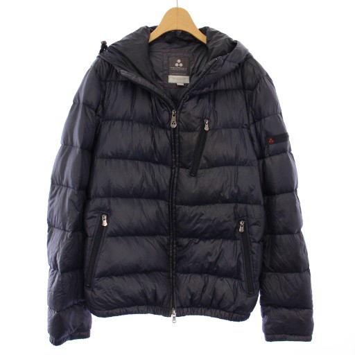 【中古】ピューテリー PEUTEREY ダウンジャケット フード ナイロン アウター ジップアップ 46 紺 47223003 /TK メンズ