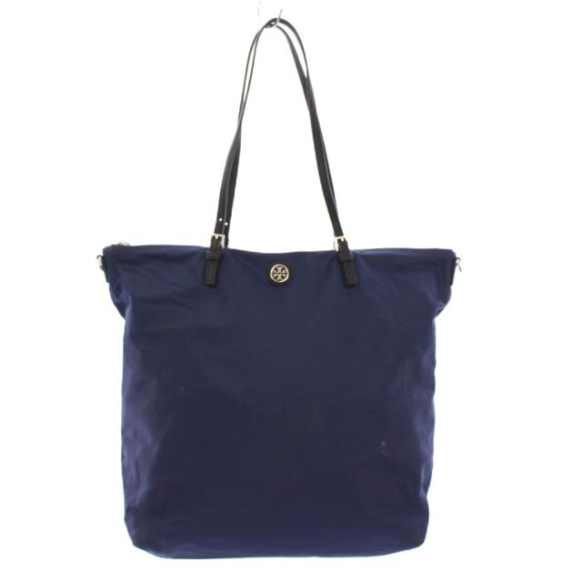 【中古】トリーバーチ TORY BURCH トートバッグ ハンドバッグ ナイロン ロゴ ワンポイント 紺 ネイビー