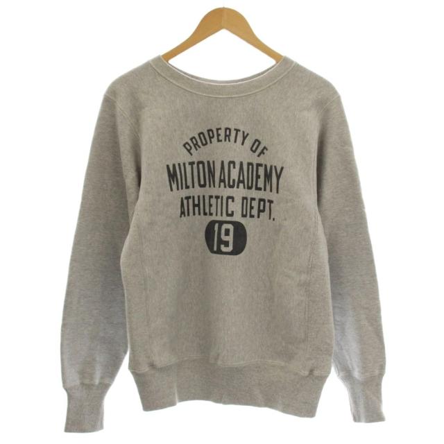 【中古】ウエアハウス WAREHOUSE スウェット トレーナー 裏起毛 プリント 長袖 S グレー /☆G メンズ