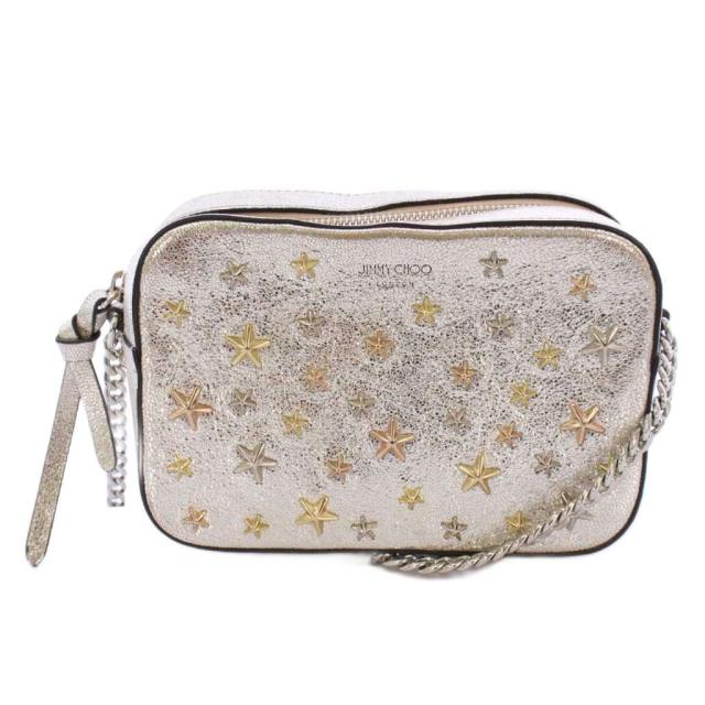 【中古】ジミーチュウ LULLABY ララバイ ショルダーバッグ スクエア レザー スタッズ 装飾 シルバーカラー