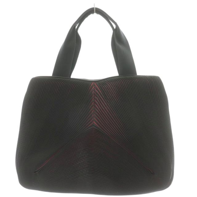 【中古】イッセイミヤケ ISSEY MIYAKE 3Dスチーム プリーツ ハンドバッグ トートバッグ ショルダーバッグ 黒 赤