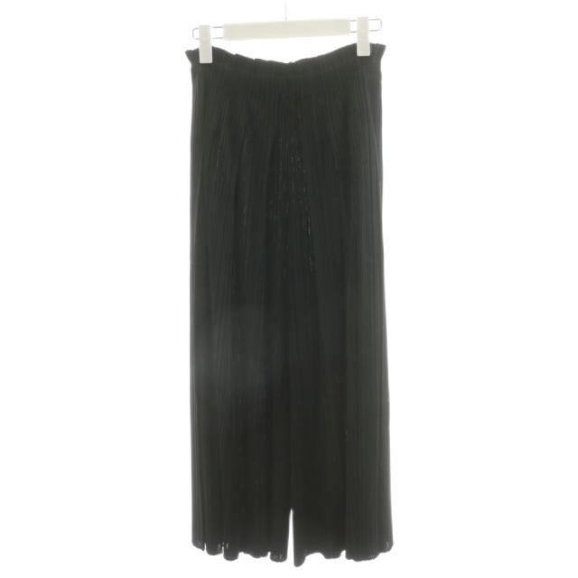 【中古】プリーツプリーズ PLEATS PLEASE イッセイミヤケ 19SS ワイドプリーツパンツ イージーパンツ 1 黒