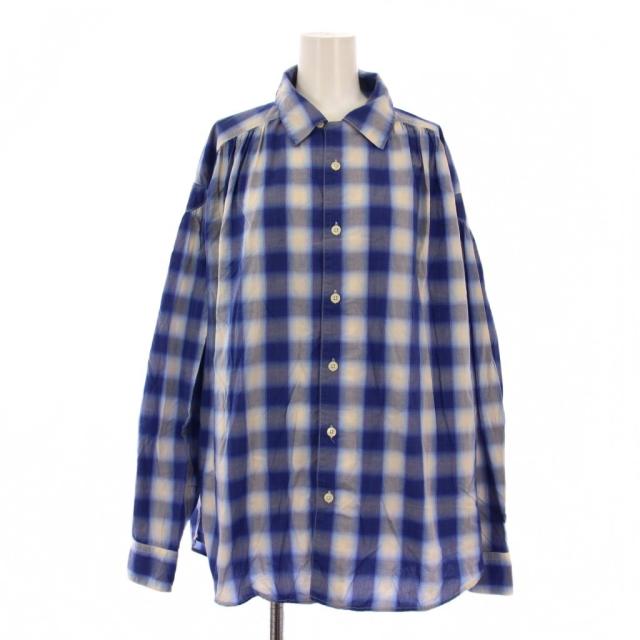 【中古】ネペンテス NEPENTHES AiE シャツ ブラウス 長袖 チェック柄 S 白 青 /BM レディース