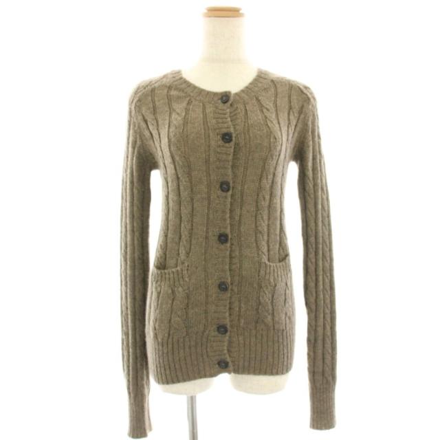 【中古】フォルテフォルテ FORTE FORTE Knit ニットカーディガン ケーブル編み アルパカ 長袖 2 茶 ブラウン /HN