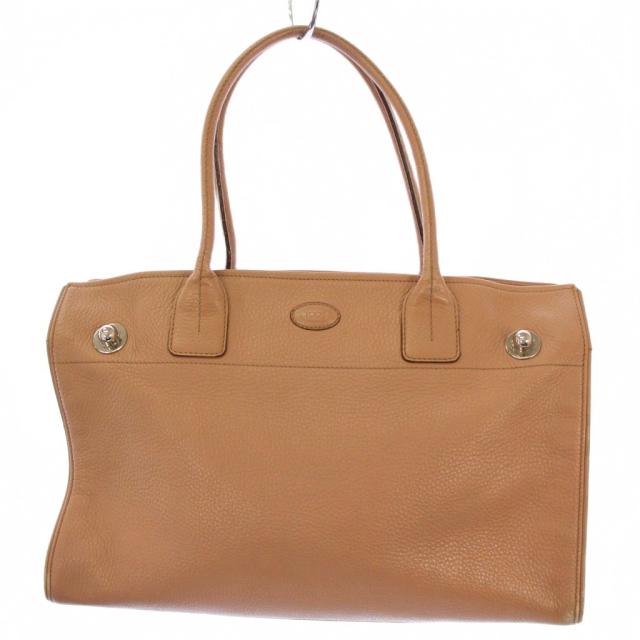【中古】トッズ TOD'S トートバッグ レザー ベージュ /BM レディース