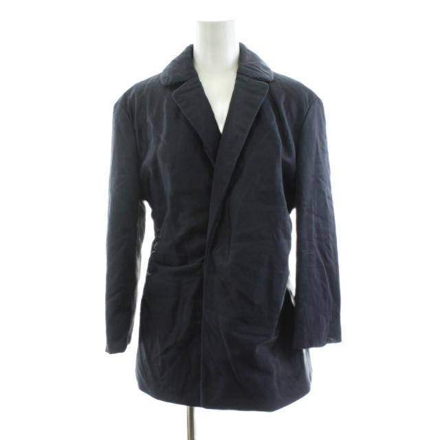 【中古】ジルサンダー JIL SANDER テーラードジャケット 中綿 麻 リネン混 34 紺 ネイビー JSWU405217WU39160021