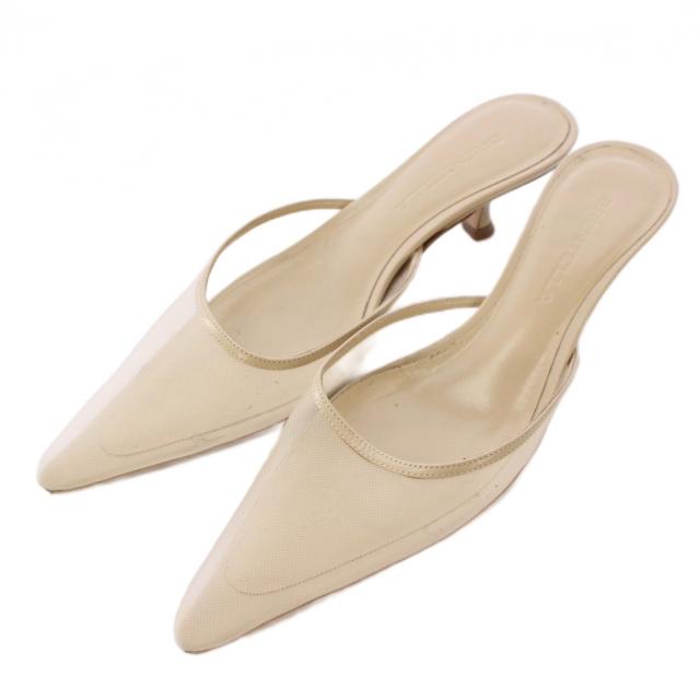 【中古】ドゥーズィエムクラス BRENTELLA ブレンテッラメッシュミュール ポインテッドトゥ ローヒール 35 ベージュ