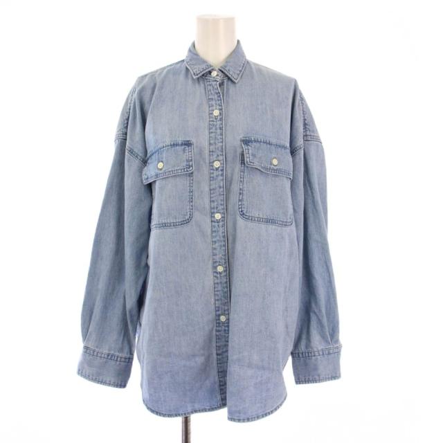 【中古】ニードバイヘリテージ NEEDBY heritage LUCY デニムシャツ ブラウス 長袖 レギュラーカラー 無地 F 水色