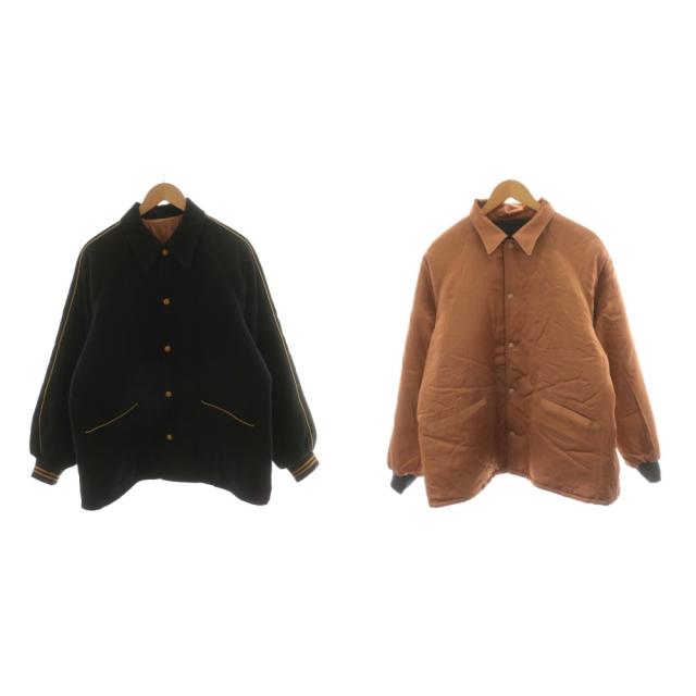 【中古】チマラ chimala ブルゾン ジャケット ロゴ リバーシブル S ピンク 黒 ブラック /AN16 メンズ