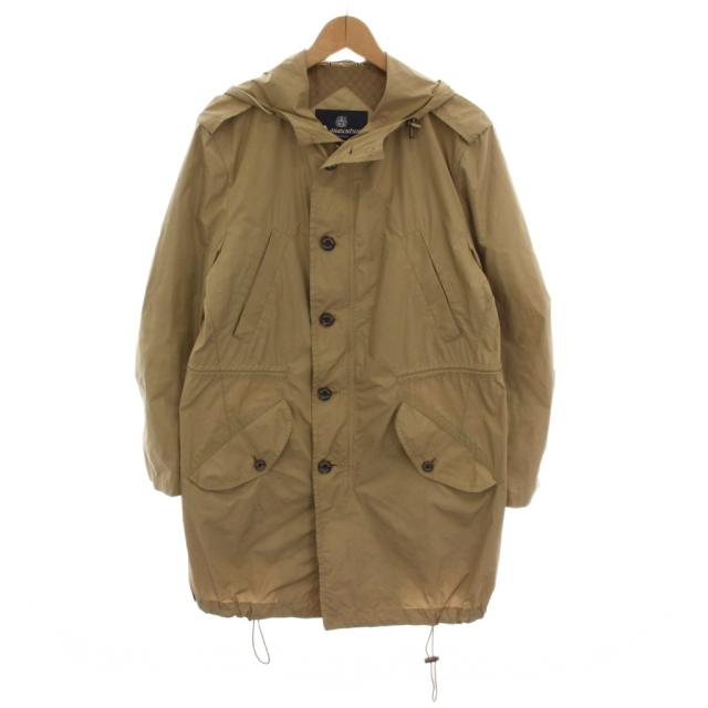 【中古】アクアスキュータム AQUASCUTUM ライト モッズコート フード付き アウター M ベージュ A9460603-84 メンズ