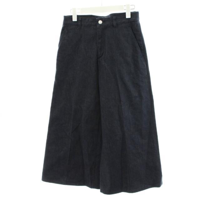 【中古】フォクシーニューヨーク FOXEY NEW YORK ベルボトム デニムパンツ ジーンズ ジーパン Gパン ワイド 38 紺