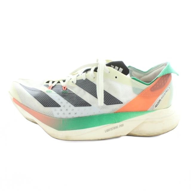【中古】アディダス  White Tint アディゼロ アディオス プロ 3 ランニングシューズ スニーカー US6 23.5cm HQ3688