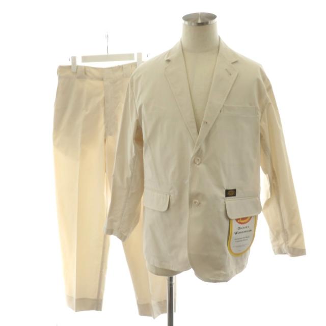 【中古】未使用品 ディッキーズ 野村訓一 SUIT スーツ セットアップ テーラードジャケット シングル S アイボリー