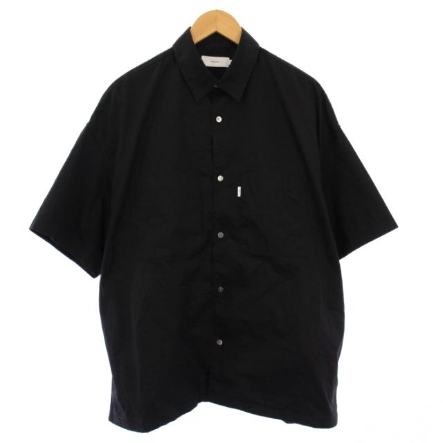 【中古】グラフペーパー Solotex ツイルショートスリーブオーバーサイズボックスシャツ カジュアル 半袖 無地 F 黒