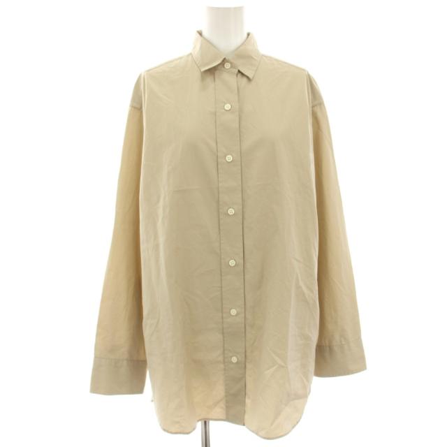 【中古】ドゥーズィエムクラス DEUXIEME CLASSE washer シャツ ブラウス 長袖 ビッグシルエット ベージュ