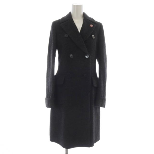 【中古】ラルディーニ LARDINI ブートニエール チェスターコート アルパカ混 ダブル アウター 38 グレー レディース