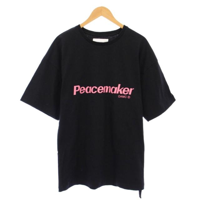 【中古】オーエーエムシー OAMC PEACEMAKER Flower S/S Tshirt Tシャツ カットソー 半袖 ロゴ プリント S 黒 メンズ