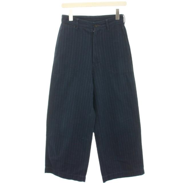 【中古】フォーティーファイブアールピーエム カチンヒッコリーのパンツ ワイドパンツ ストライプ 1 紺 ネイビー