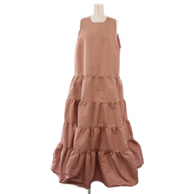【中古】ロシャス ROCHAS ワンピース ロング ノースリーブ ティアード 40 ピンク /BM レディース
