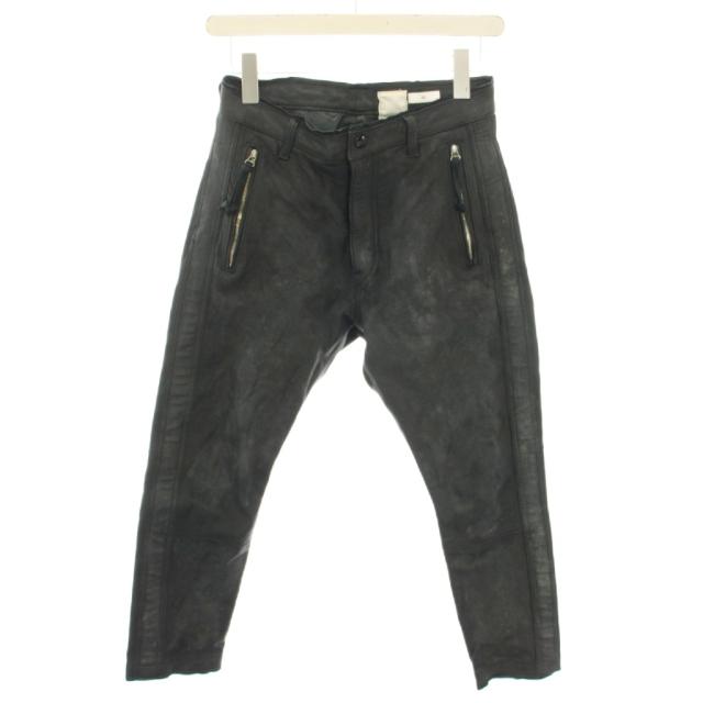 【中古】イエスタデイズ トゥモロウ スリムレッグランウェイパンツ レザー ジップフライ 30 黒 YT-P0301 メンズ