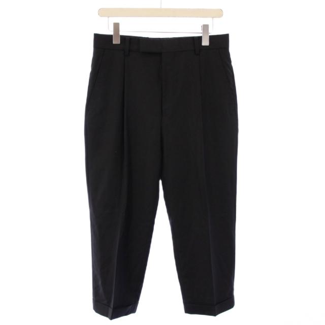 【中古】ワコマリア WACKO MARIA ロロピアーナ スラックスパンツ タック ジップフライ ウール 無地 ワンカラー S 黒