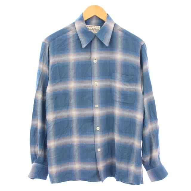 【中古】ワコマリア WACKO MARIA カジュアルシャツ 長袖 レギュラーカラー チェック柄 S 青 ブルー /BB メンズ