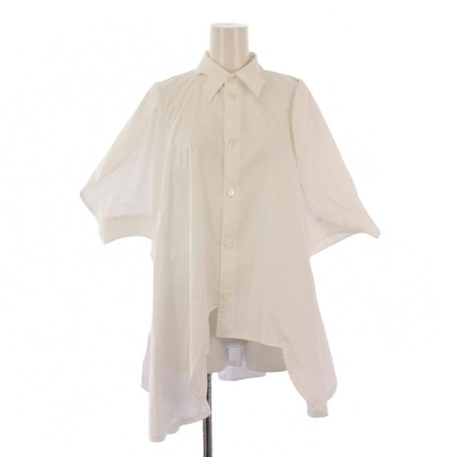 【中古】エンフォルド ENFOLD シャツ ブラウス 半袖 38 ホワイト 300GA730-0440 /BM レディース