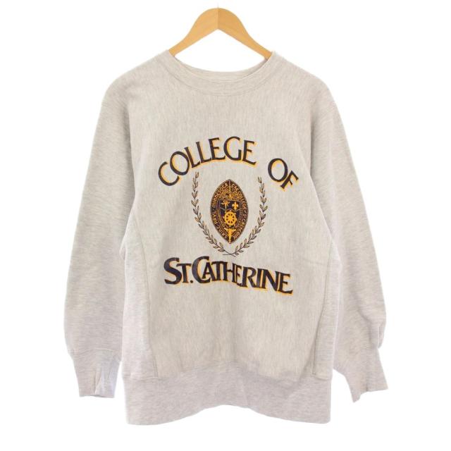 【中古】チャンピオン 90's COLLEGE OF ST.CATHERINE トリコタグ USA製 リバースウェーブ スウェット トレーナー
