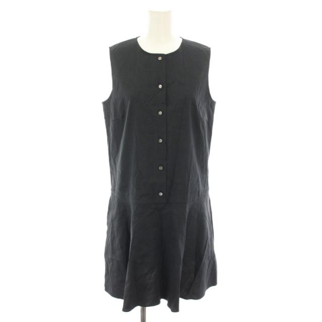 【中古】セオリー 25SS グッドクランチウォッシュボリュームミニドレス ノースリーブ 2 紺 01-5105219 レディース