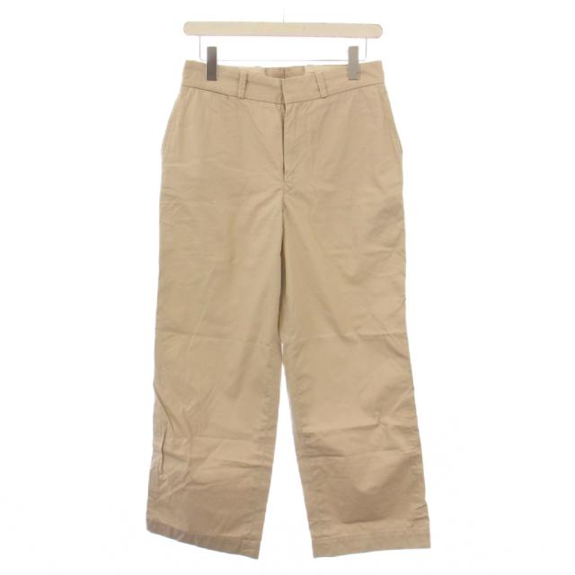 【中古】45R 45rpm うす高密度ギャバのシャルロットパンツ チノパン スラックス ジップフライ ワンカラー ベージュ