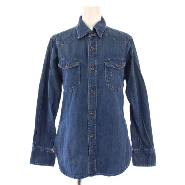 【中古】45R 45rpm 45プチデニムの908イースタンシャツ ウエスタンシャツ デニム 長袖 レギュラーカラー F 青