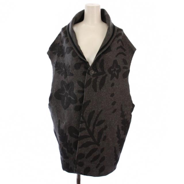 【中古】ソウソウ SOU SOU 莢 ベスト ジャケット フード 野の花 ウール F グレー /BM レディース