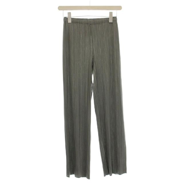 【中古】プリーツプリーズ PLEATS PLEASE イッセイミヤケ プリーツ イージーパンツ 1 グレー PP55-JF105