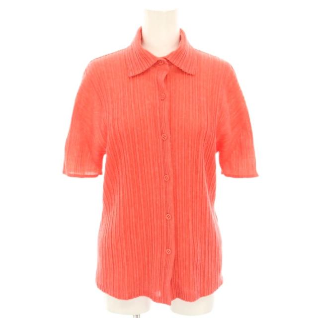 【中古】プリーツプリーズ PLEATS PLEASE イッセイミヤケ シャツ ブラウス 半袖 麻 4 ピンク PP13-JJ571 レディース