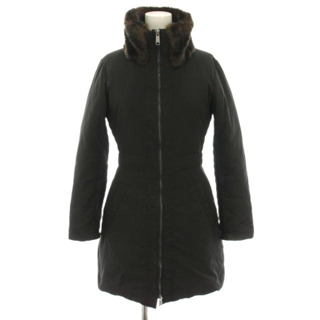 【中古】マックス&コー MAX&CO. ダウンコート アウター ミドル フェイクファー装飾 36 黒 茶 74949316 レディース