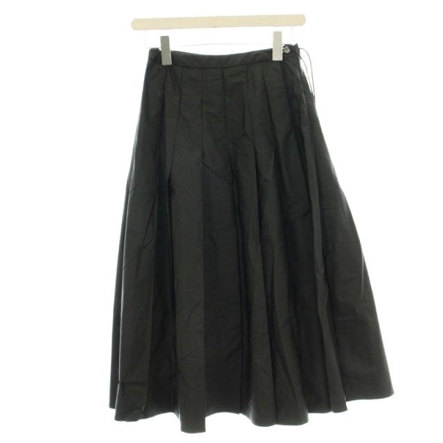 【中古】モンクレール MONCLER GONNA  ナイロン ロング プリーツスカート スカート 38 黒 ブラック H20932D00020