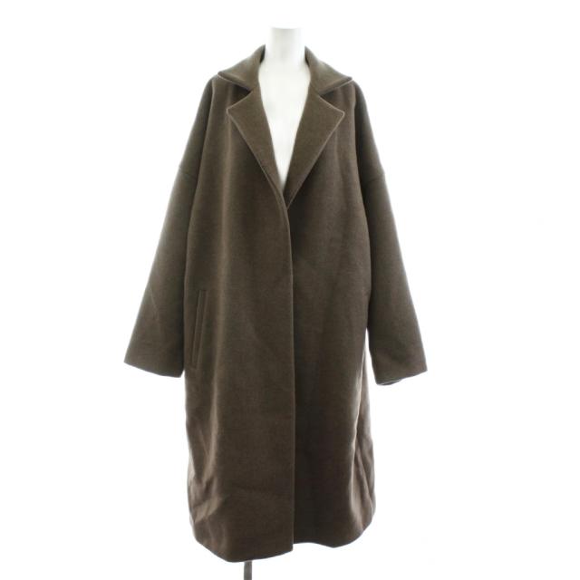 【中古】ミューズ ドゥーズィエム クラス victorianチェスターコート ロング ウール 茶 ブラウン 19020500404130