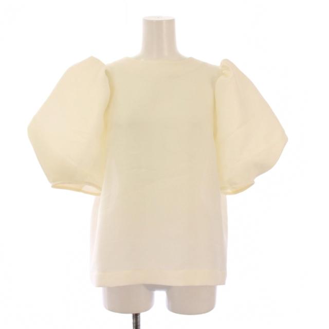 【中古】ヘイヴ シアーバブリーブラウス シャツ プルオーバー 半袖 パフスリーブ クルーネック 無地 F アイボリー