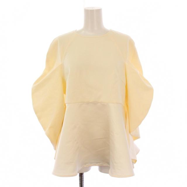 【中古】ヘイヴ カーブスリーブラグランペプラムブラウス シャツ プルオーバー 長袖 クルーネック アイボリー