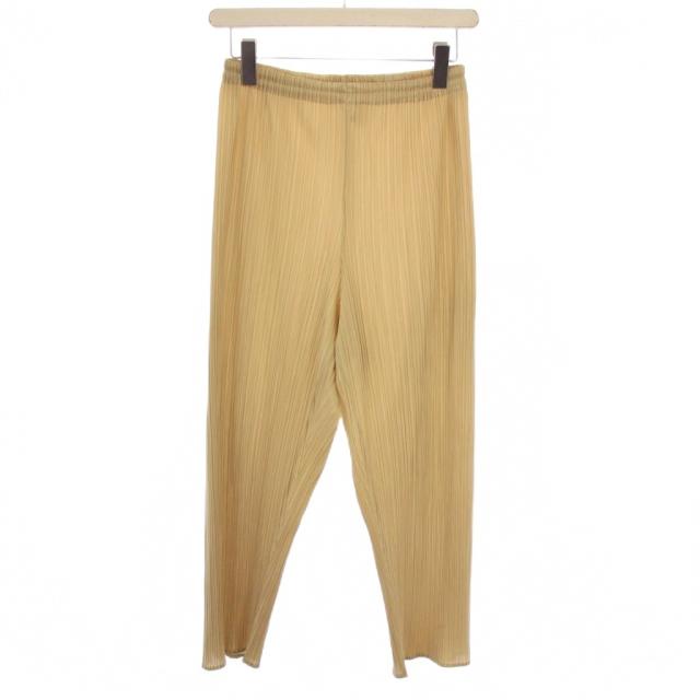 【中古】プリーツプリーズ PLEATS PLEASE イッセイミヤケ イージーパンツ 4 ライトベージュ PP04JF618 /BM レディース